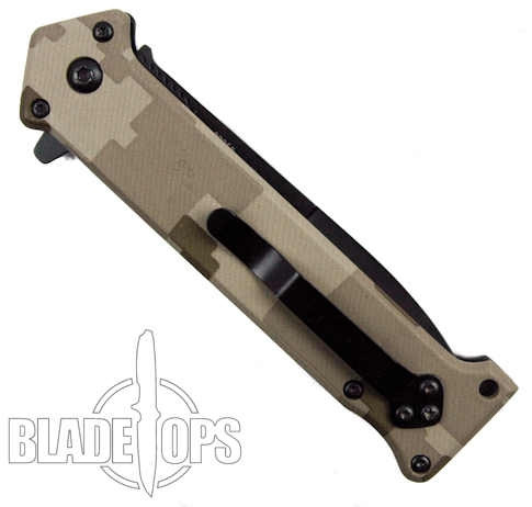 Fury Camo Zapper Spring Assisted Knife, Black Blade