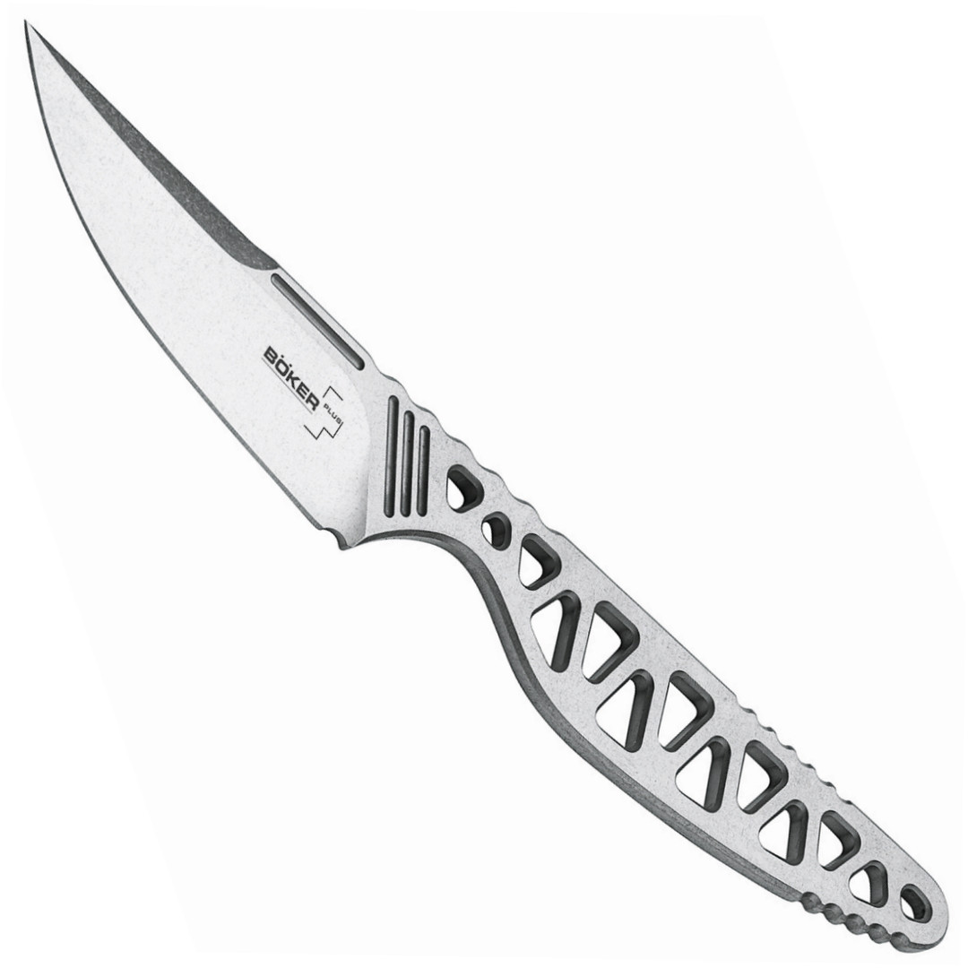 Boker Plus Beta Fixed Blade Knife, Stonewash Blade | BladeOps