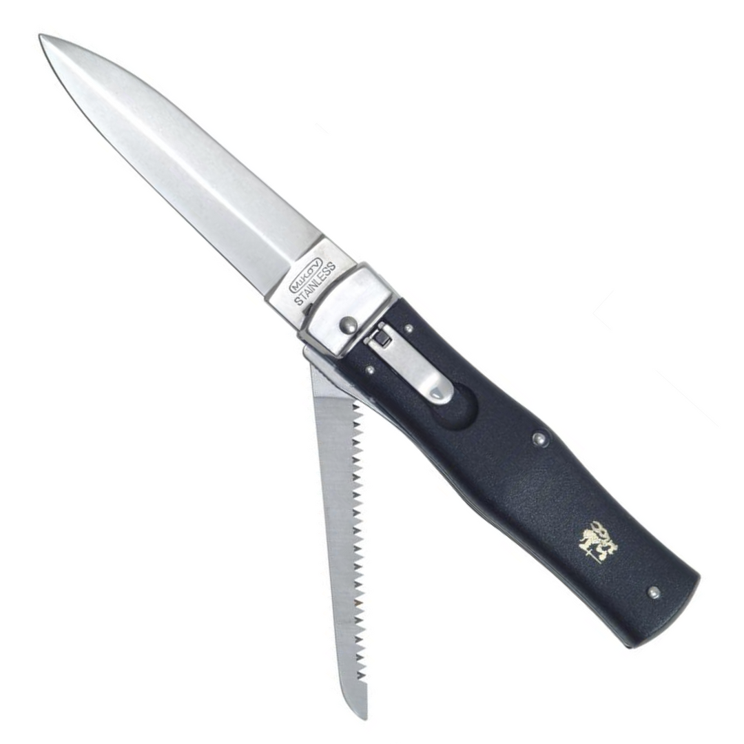 Mikov 241 Predator Black ABS Handle Leverlock Auto Knife, Single Edge ...