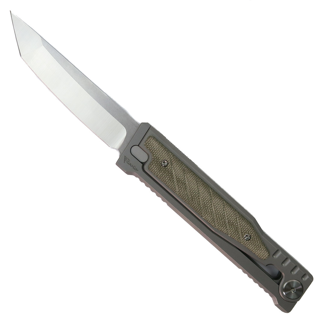 Reate Green Micarta Exo Gravity Knife Tanto Point Blade Bladeops