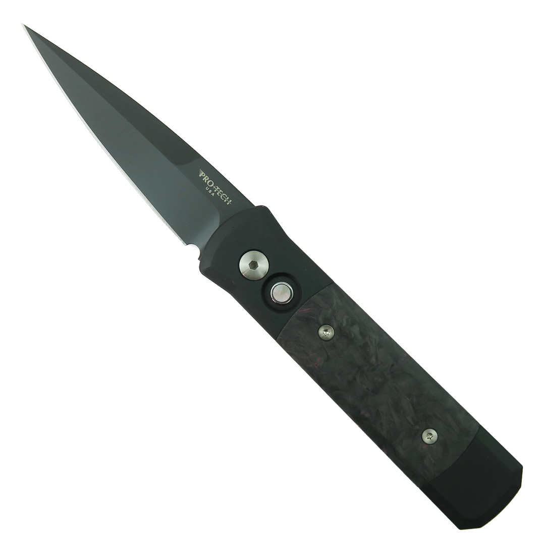 Protech Godson Fat Carbon Dark Matter Purple Inlay Auto Knife Dlc