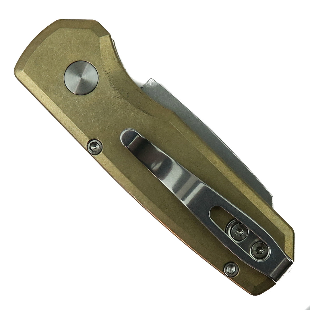 Pro Tech Scratch And Dent Bronze Runt 5 Auto Knife Reverse Tanto