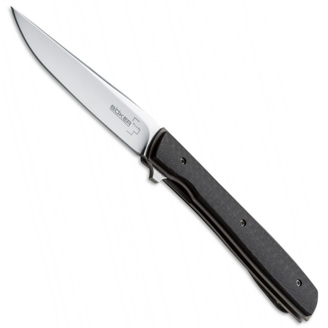 Boker Plus Urban Trapper Pocket Knife, Carbon Fiber, Satin Plain Blade