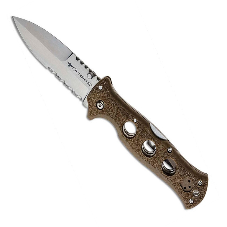 Cold Steel Gunsite Counter Point Folder Knife, Satin Spearpoint Blade ...