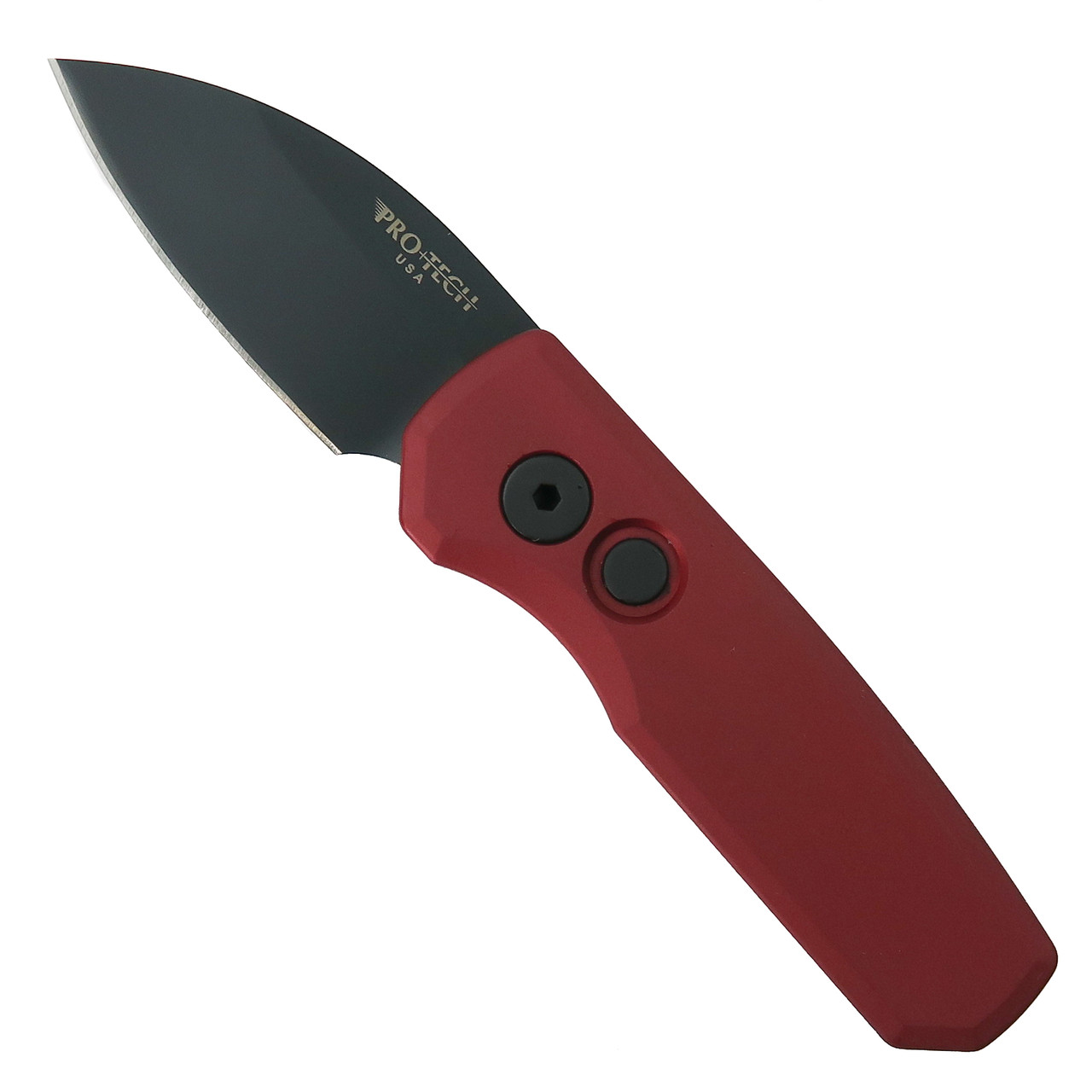 Pro-Tech Red Runt 5 Auto Knife, Wharncliffe Black DLC Magnacut Blade ...