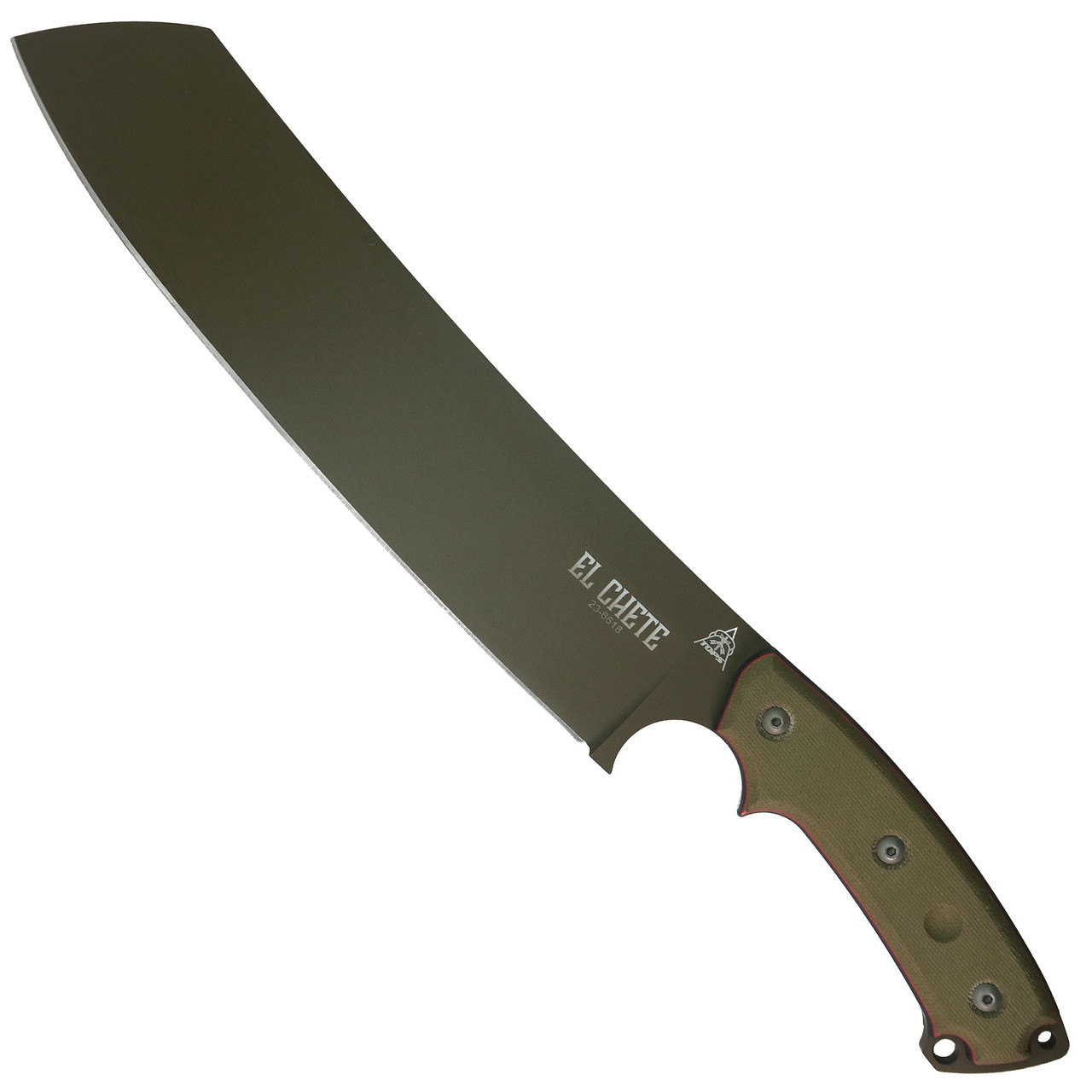 TOPS El Chete Machete Green/Black Canvas Micarta Fixed Blade Knife ...