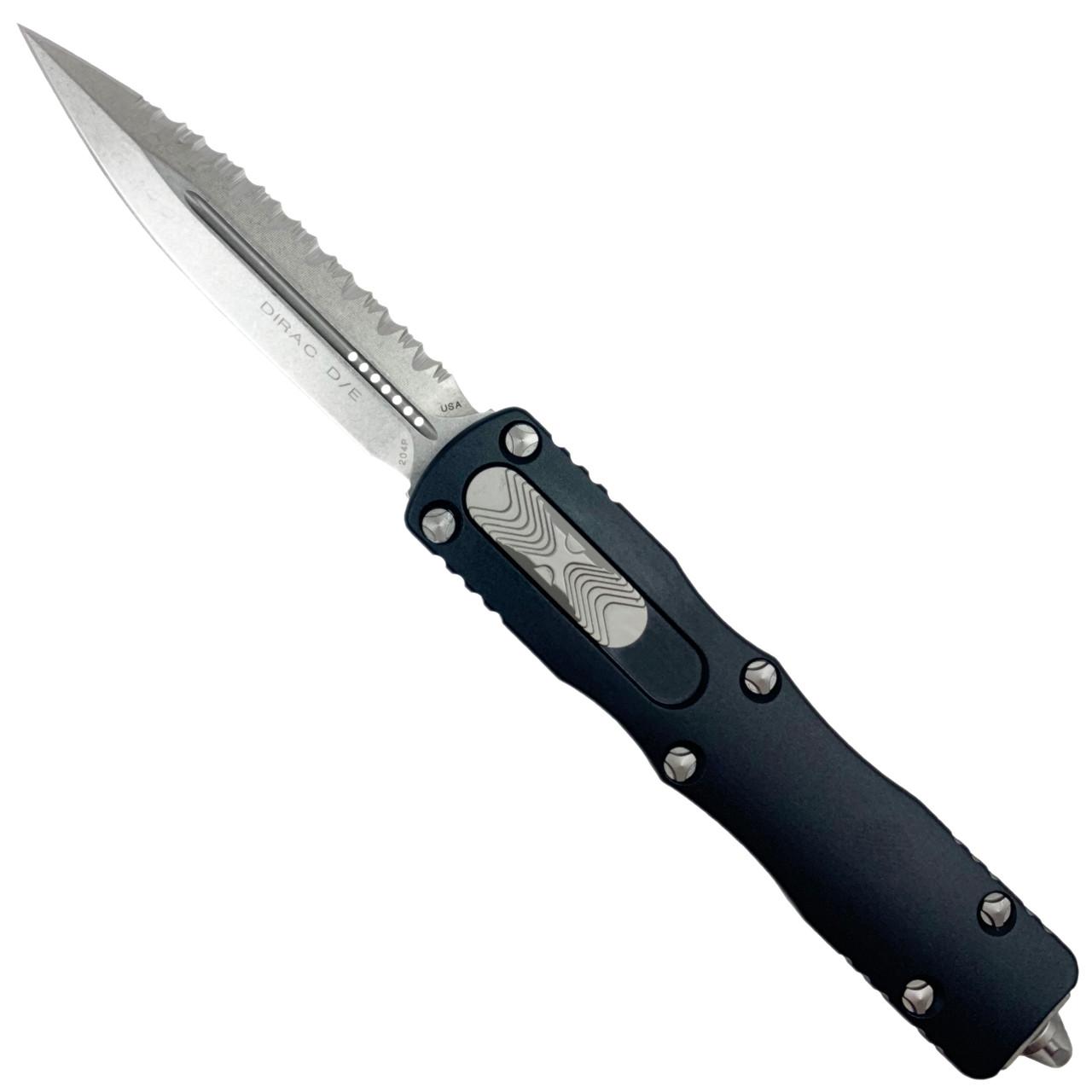 Microtech Dirac Dagger OTF Auto Knife, Stonewash Serrated Blade | BladeOps