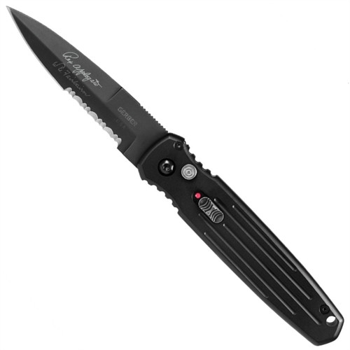 Gerber 30-000137 Covert Auto Knife, CPM-S30V Black Combo Blade