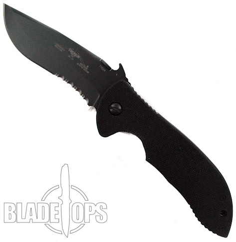 Emerson Knives Commander Folder Knife, Black Combo Blade