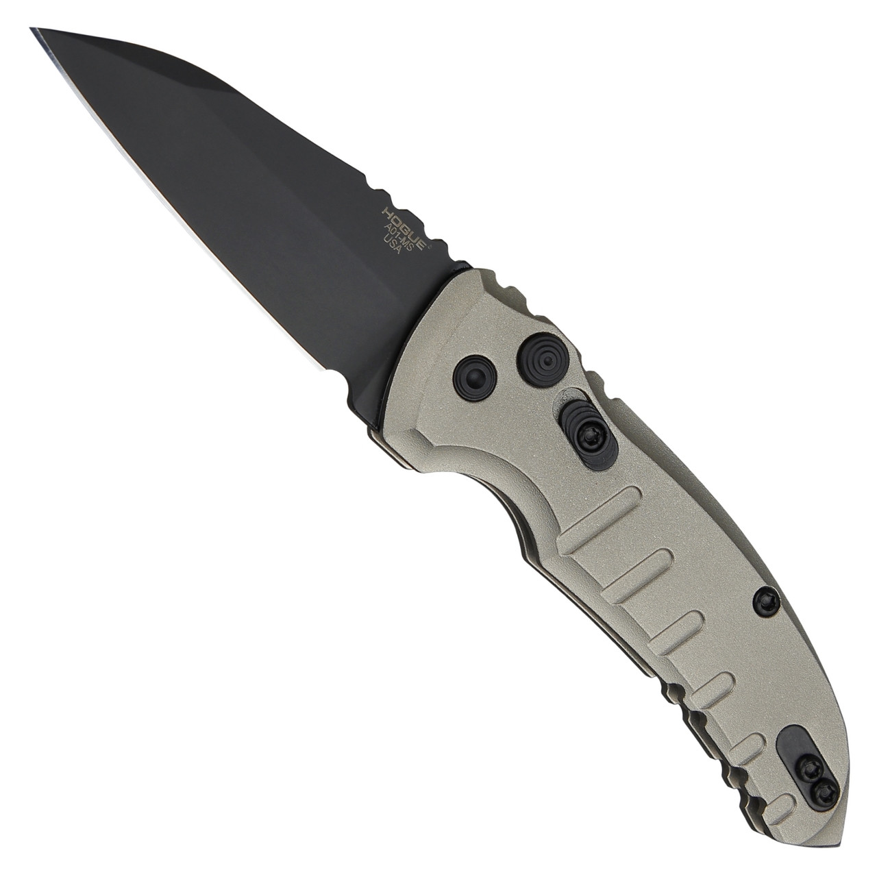 Hogue Knives FDE A01 Microswitch Wharncliffe Auto Knife, Black Blade