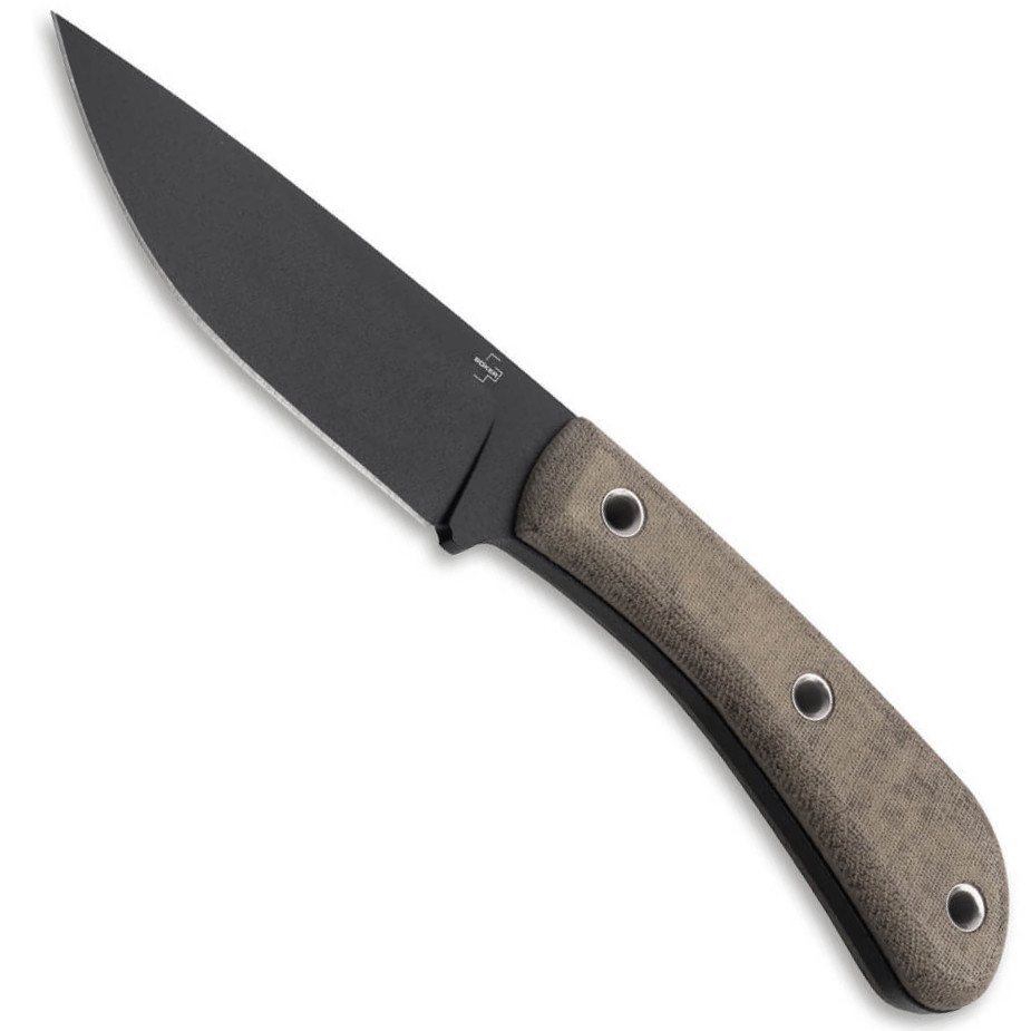 Boker Plus Little Rok Fixed Blade Knife, Black Blade | BladeOps