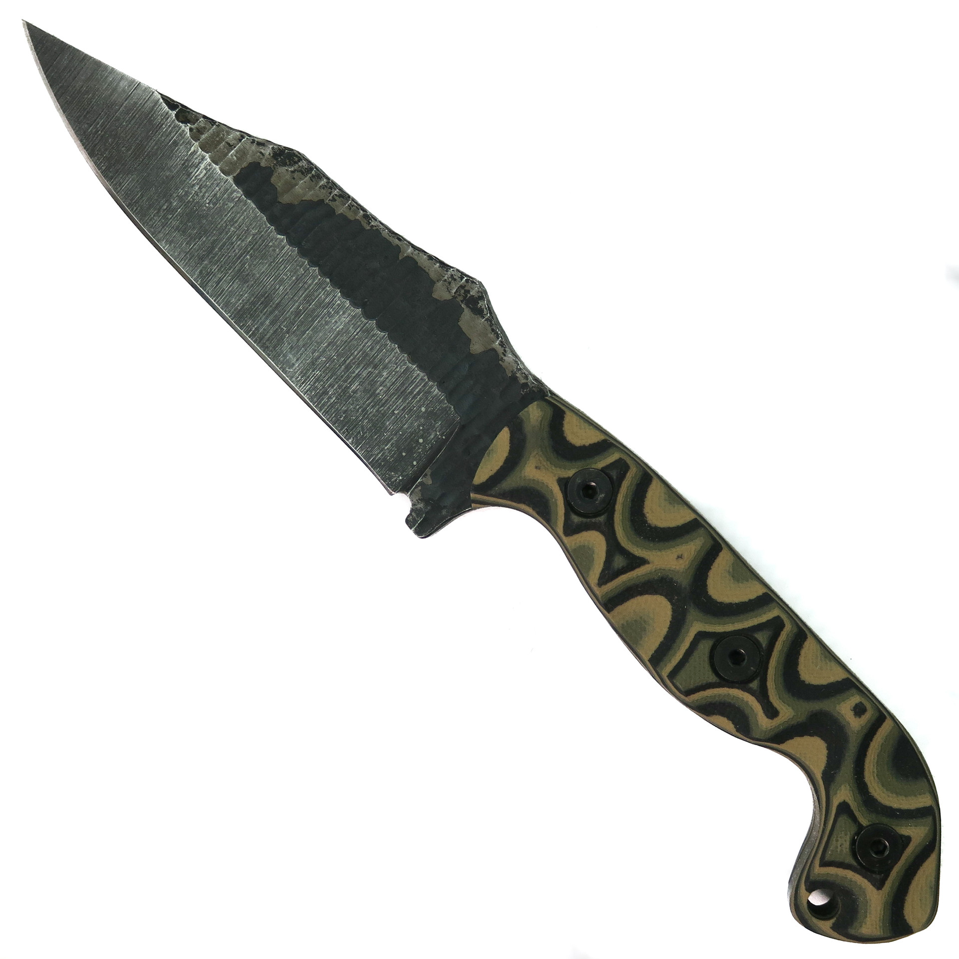 Stroup Knives TU1 Camo Layered G10 Fixed Blade Knife | BladeOps