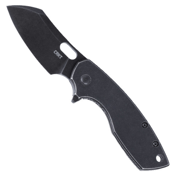 CRKT Pilar Large Flipper Knife, Black Stonewash Blade | BladeOps
