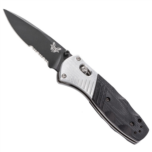 Benchmade 586SBK Mini-Barrage Spring Assist Knife, M390 Black Combo Blade