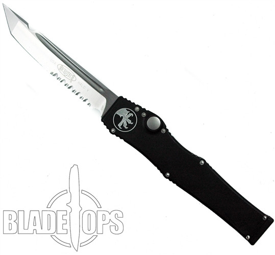 Microtech Halo V OTF Automatic Tanto Point Knife, Satin Part Serrated ...