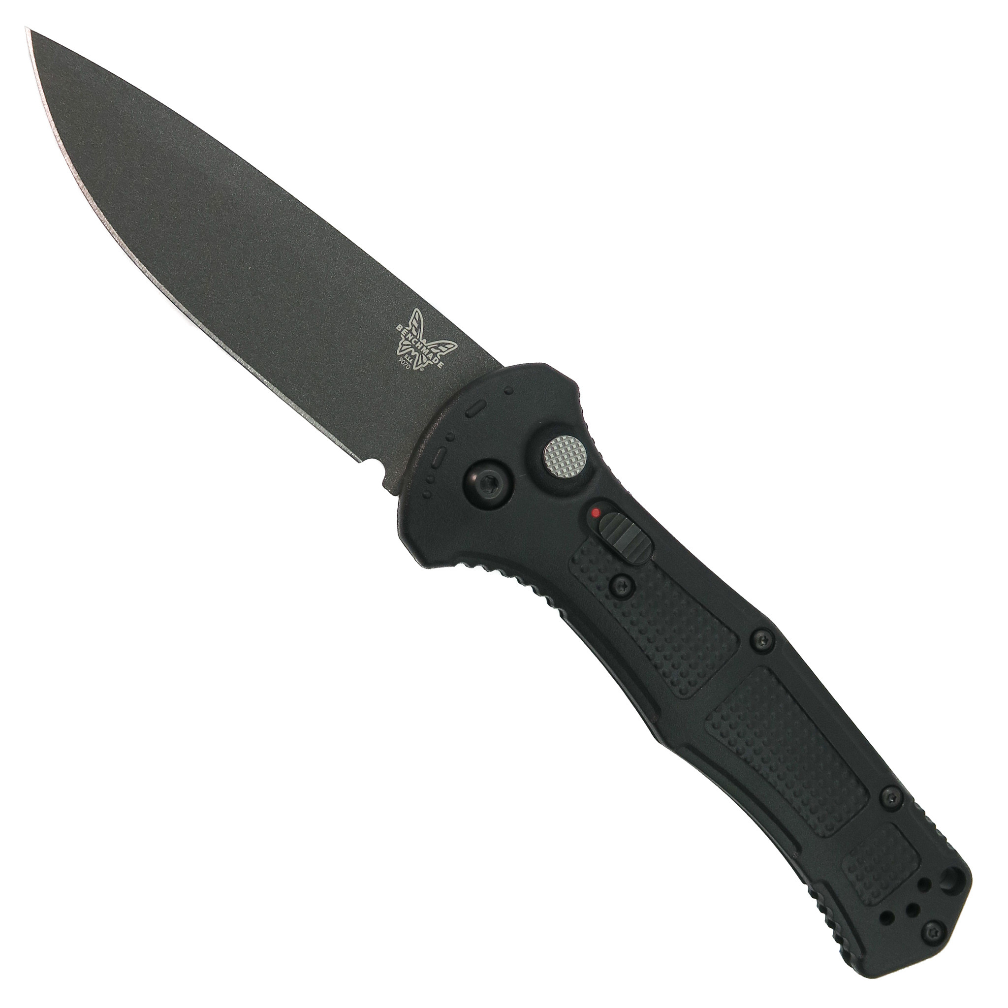 Benchmade Claymore Auto Knife, Cobalt Black Blade | BladeOps