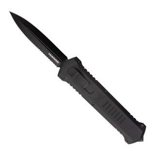 Tekto Humvee A4 OTF Automatic Knife, Black Combo Blade | BladeOps