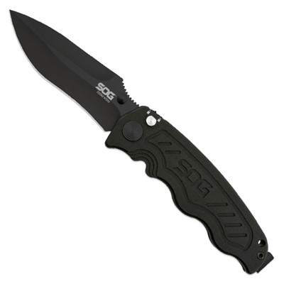 SOG Zoom Mini Spring Assist Knife, Black TiNi Drop Point