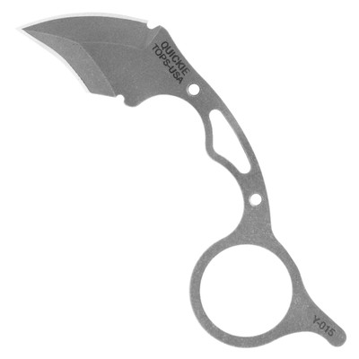 TOPS Quickie Karambit Fixed Blade Knife, Tumbled Blade
