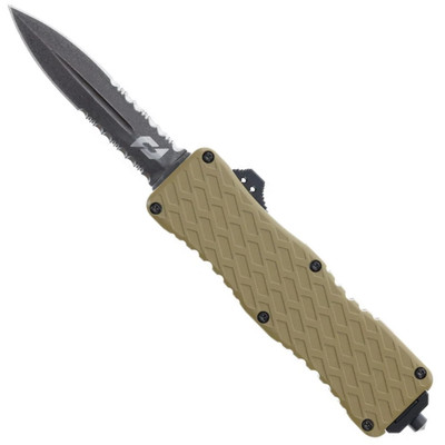 Schrade FDE Uproar Double Action OTF Auto, Black Combo Dagger Blade ...