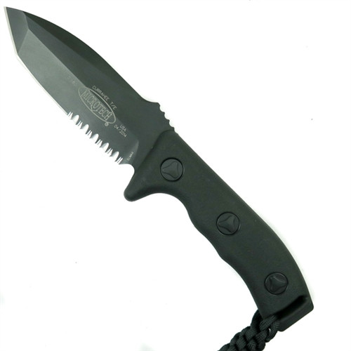 Microtech 103-2BL Currahee T/E Fixed Blade Knife, Black Combo Blade