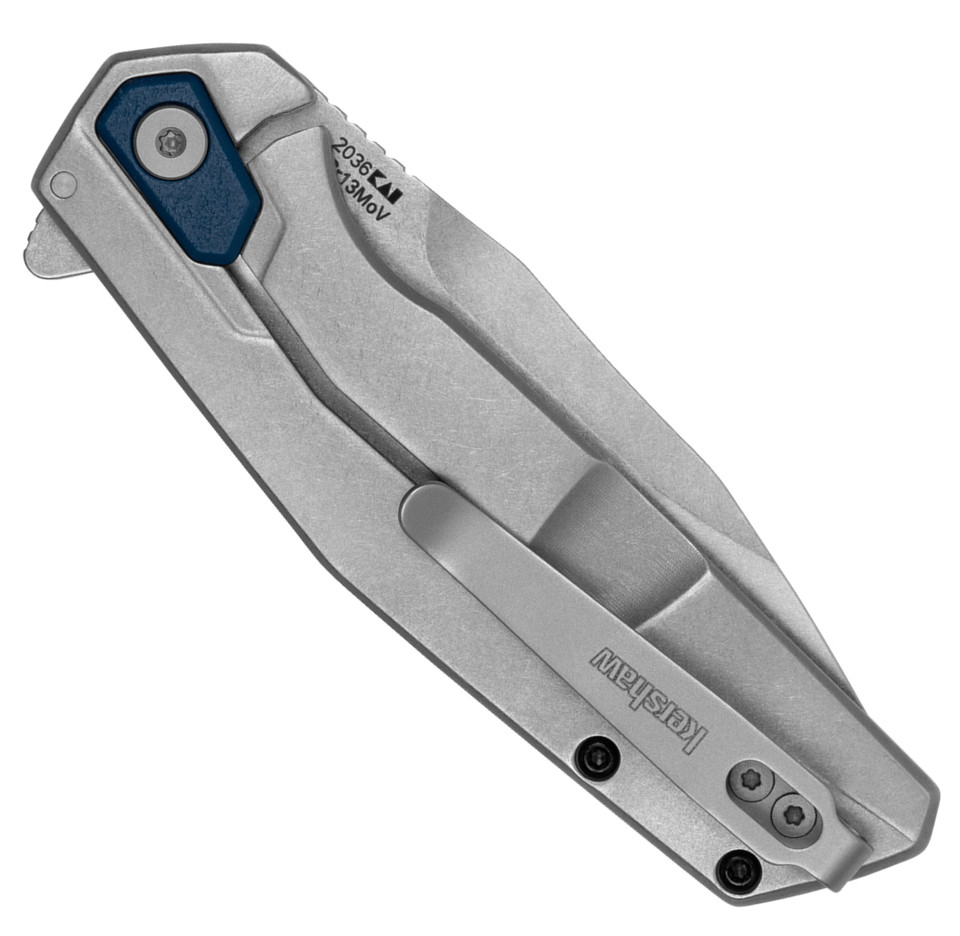 Kershaw Blue Lucid Spring Assist Knife, Stonewash Blade | BladeOps
