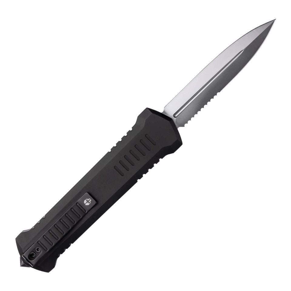 Tekto Humvee A4 OTF Automatic Knife, Stonewash Combo Blade | BladeOps