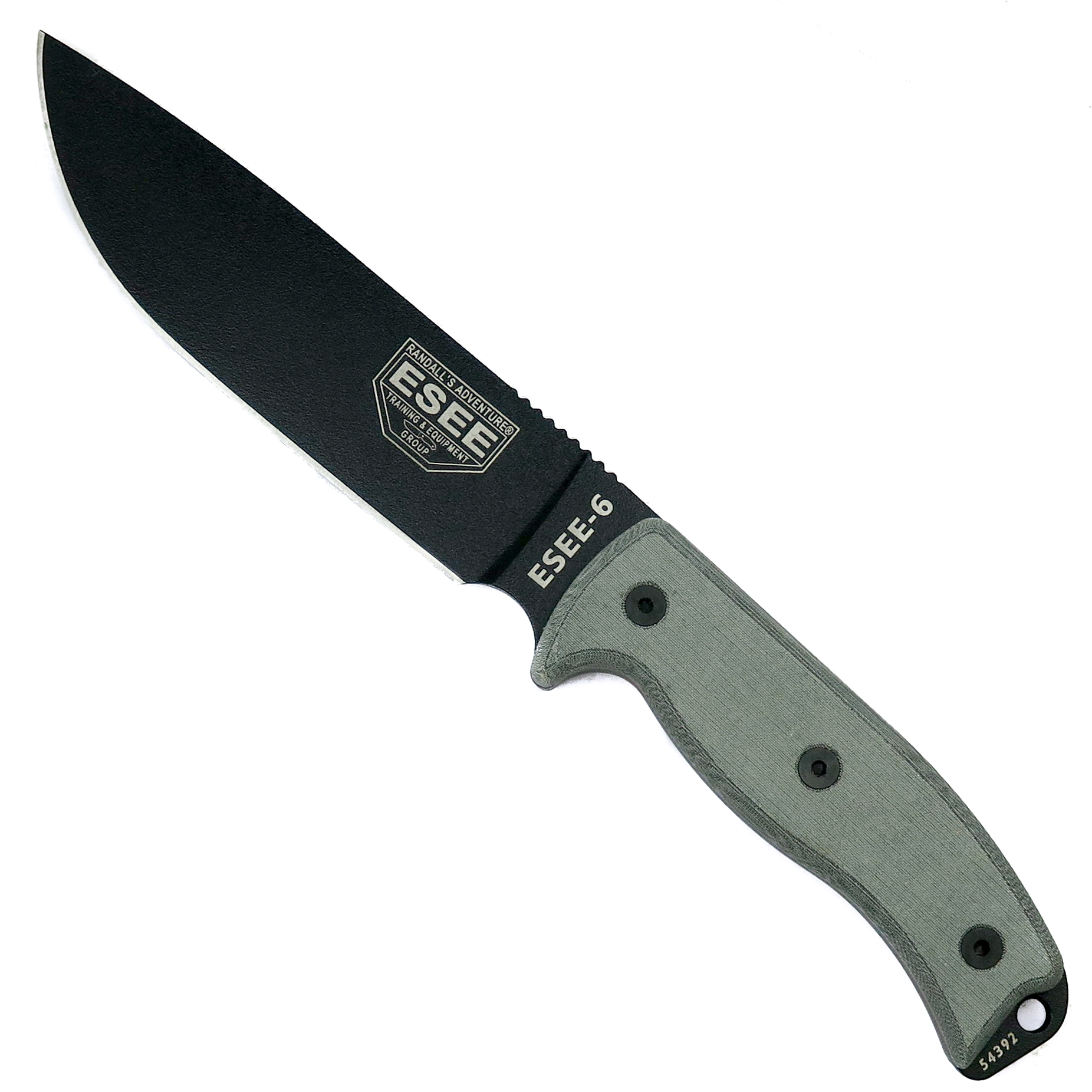 ESEE Knives 6 Fixed Blade Knife, Black Plain Blade, Linen Micarta ...
