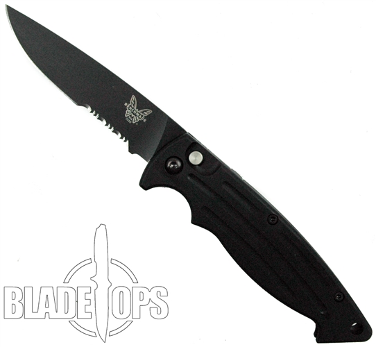 Benchmade 2550SBK Mini-Reflex Automatic Knife, Black Combo Edge Blade