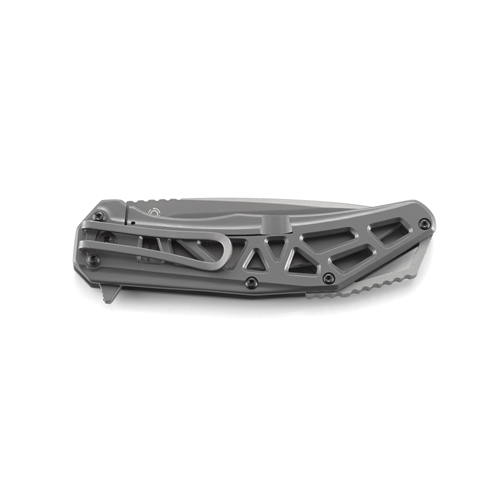 CRKT K330GGP Dark Grey Gusset Flipper Knife, Dark Grey Blade