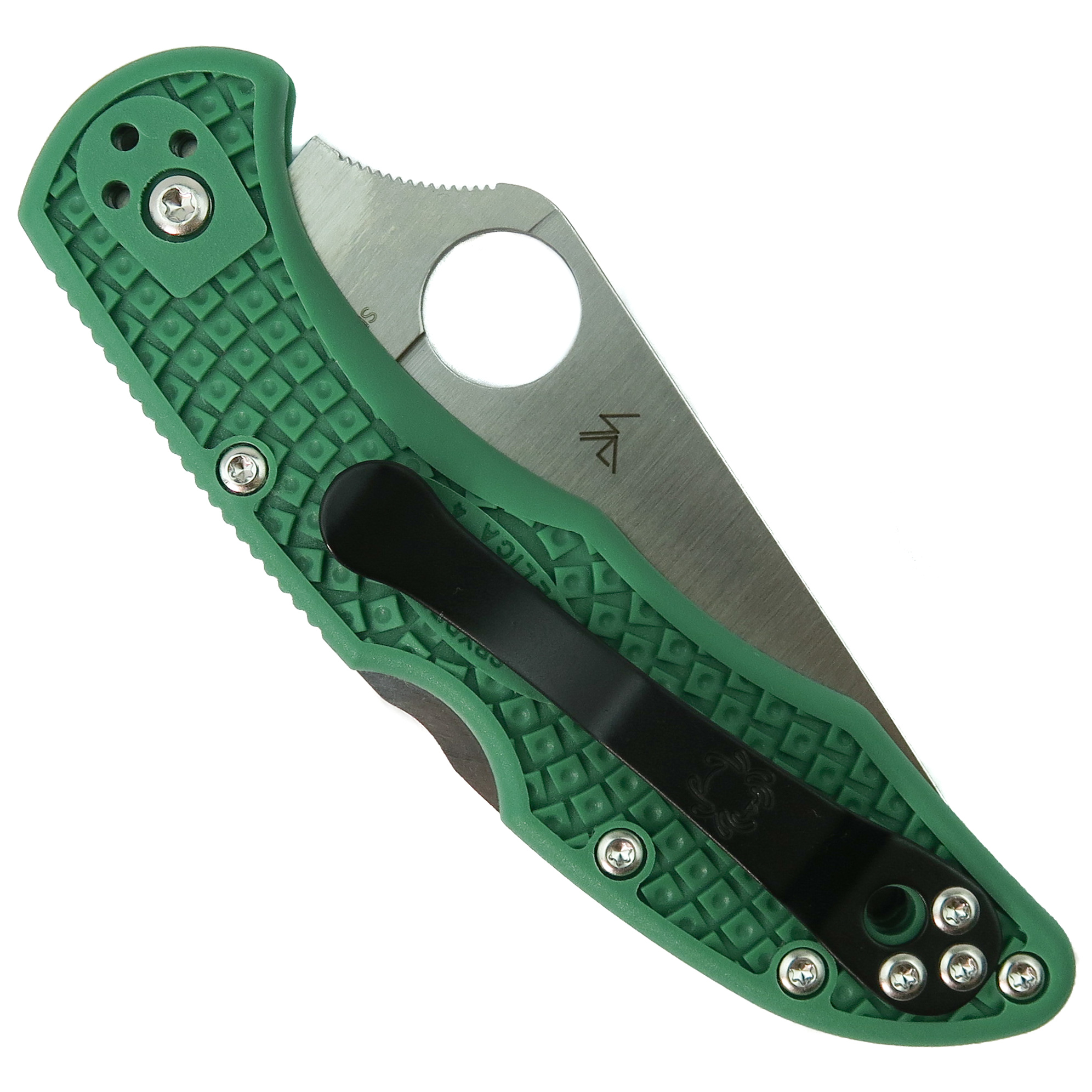 Spyderco Green Delica 4 Folder Knife, VG-10 Satin Blade