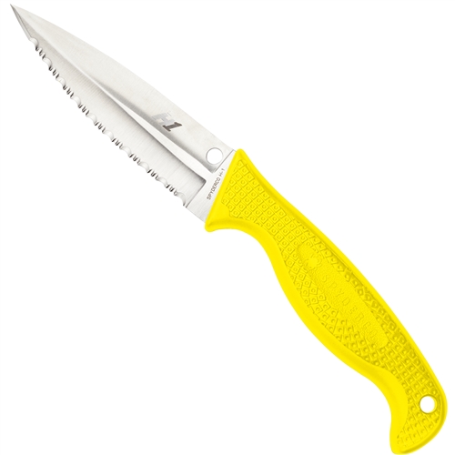 Spyderco FB40SYL Yellow Fish Hunter Salt Fixed Blade Knife, H-1 Satin ...