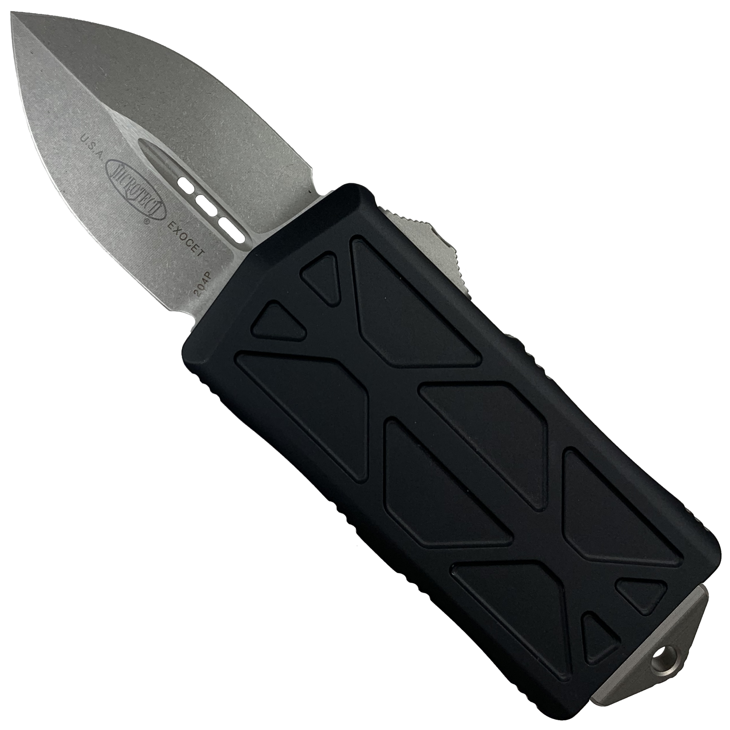 Microtech Exocet OTF Auto Knife, Stonewash Blade | BladeOps