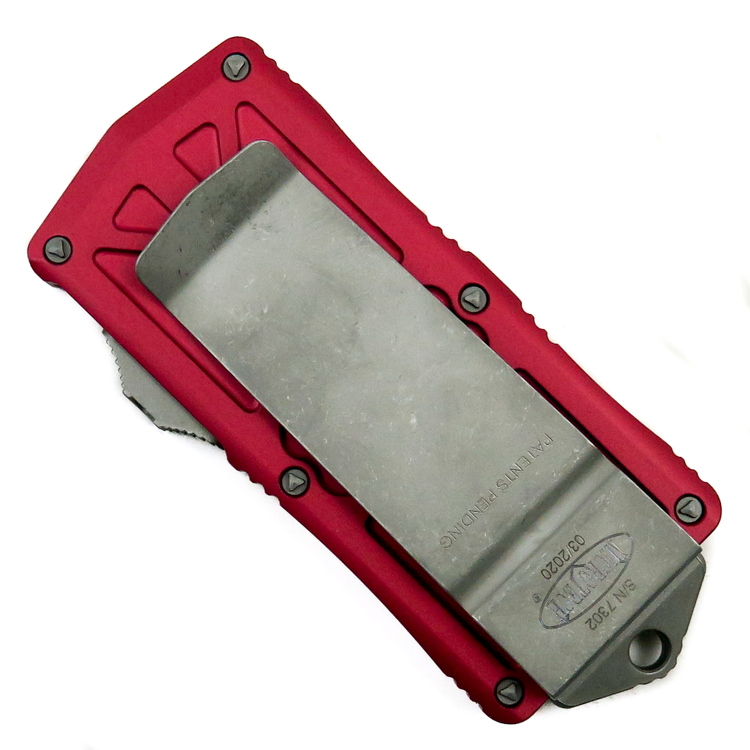 Microtech Red Exocet Otf Auto Knife Apocalyptic Stonewash Blade Bladeops