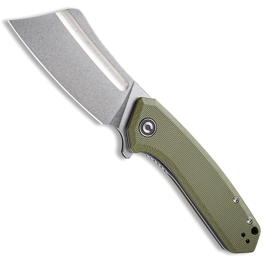 CIVIVI OD Green Mini Bull Mastiff Flipper Knife, Stonewash Blade | BladeOps