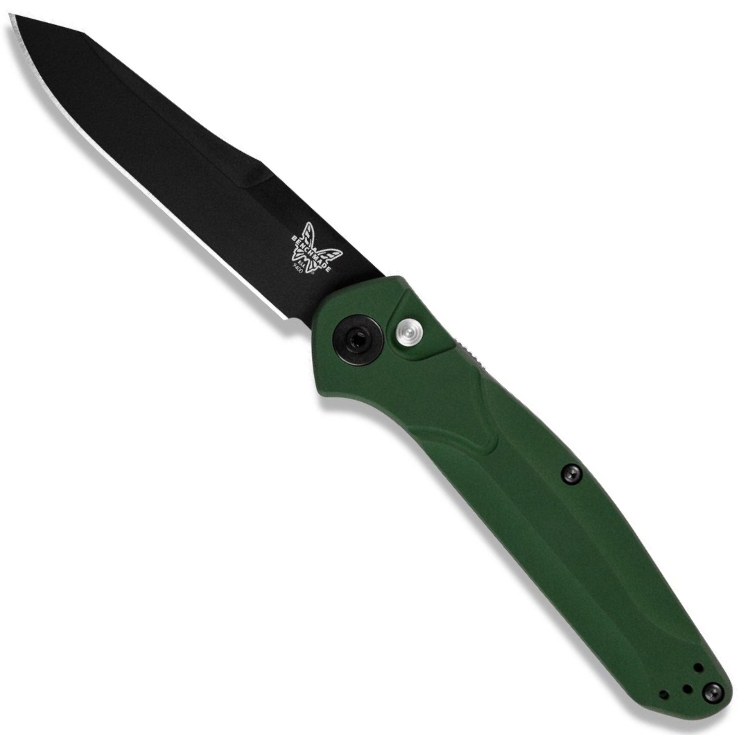 Benchmade 9400BK Auto Osborne Knife, CPM-S30V Black Blade, Green Handle ...