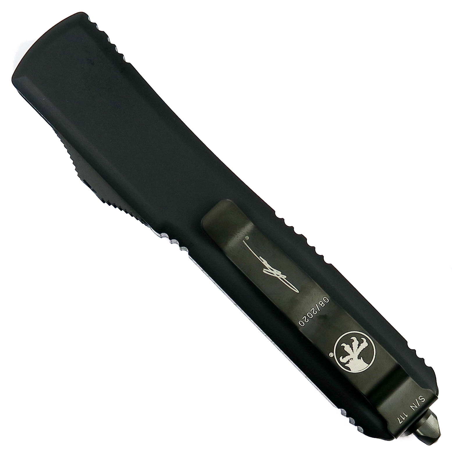 Microtech Signature Series Spartan Ultratech OTF Auto Knife, Black Blade