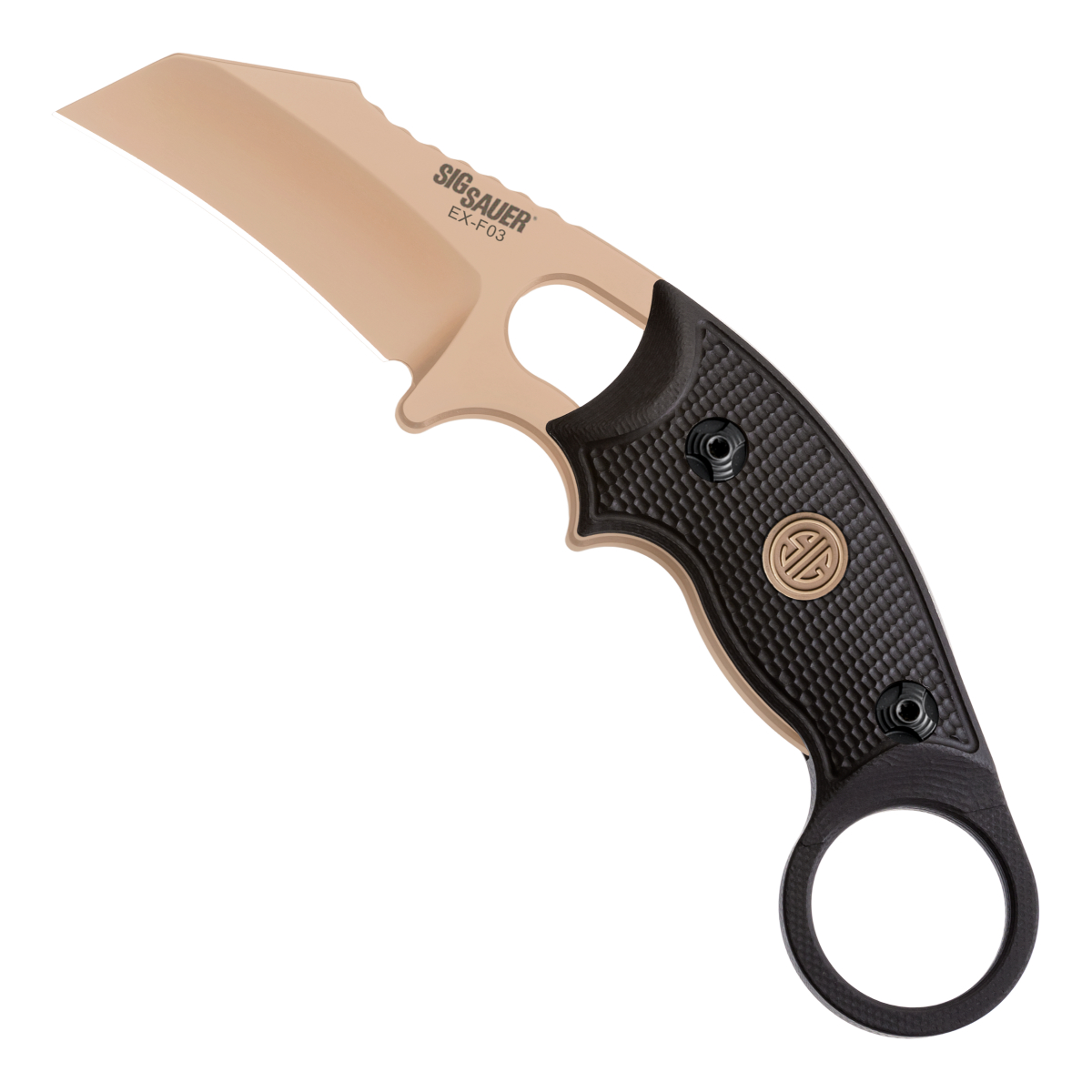 SIG Sauer EX-F03 Emperor Scorpion Karambit, Hawkbill FDE Blade | BladeOps