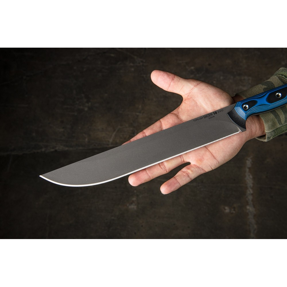TOPS Knives Dicer 10 Slicer Knife, CPM-S35VN Tumbled Blade | BladeOps