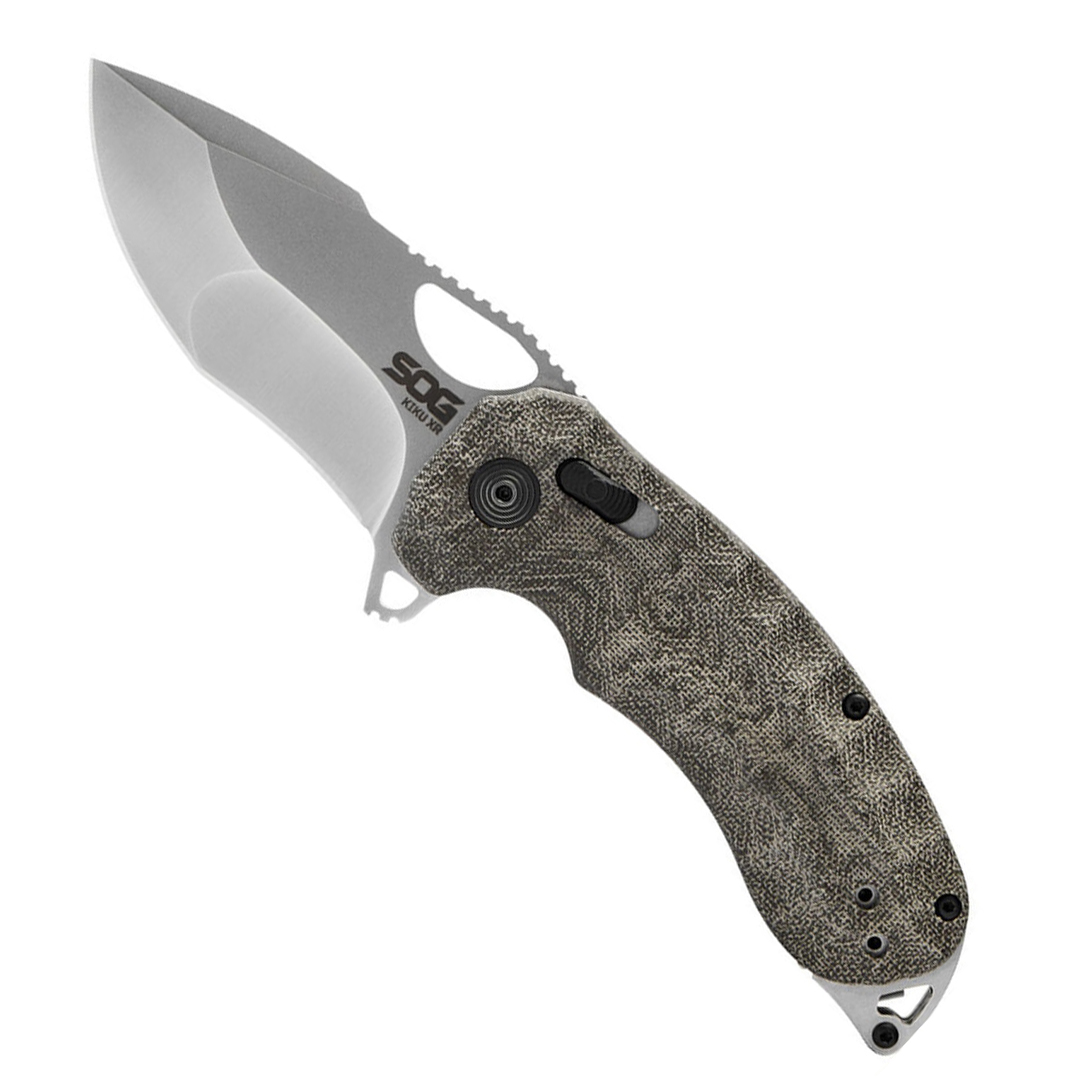 SOG Kiku XR Natural Linen Micarta Folding Knife | BladeOps