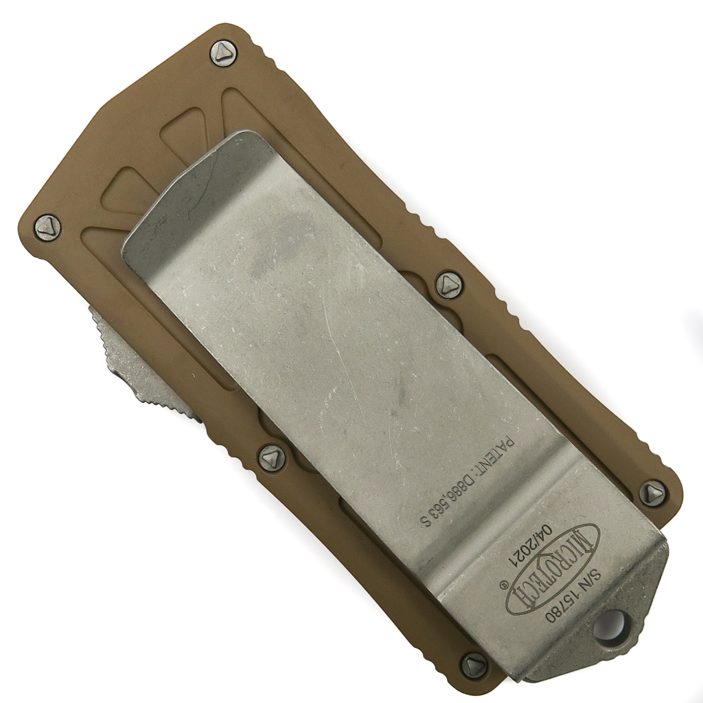 Microtech Tan Exocet Otf Auto Knife Tanto Apocalyptic Stonewash Blade