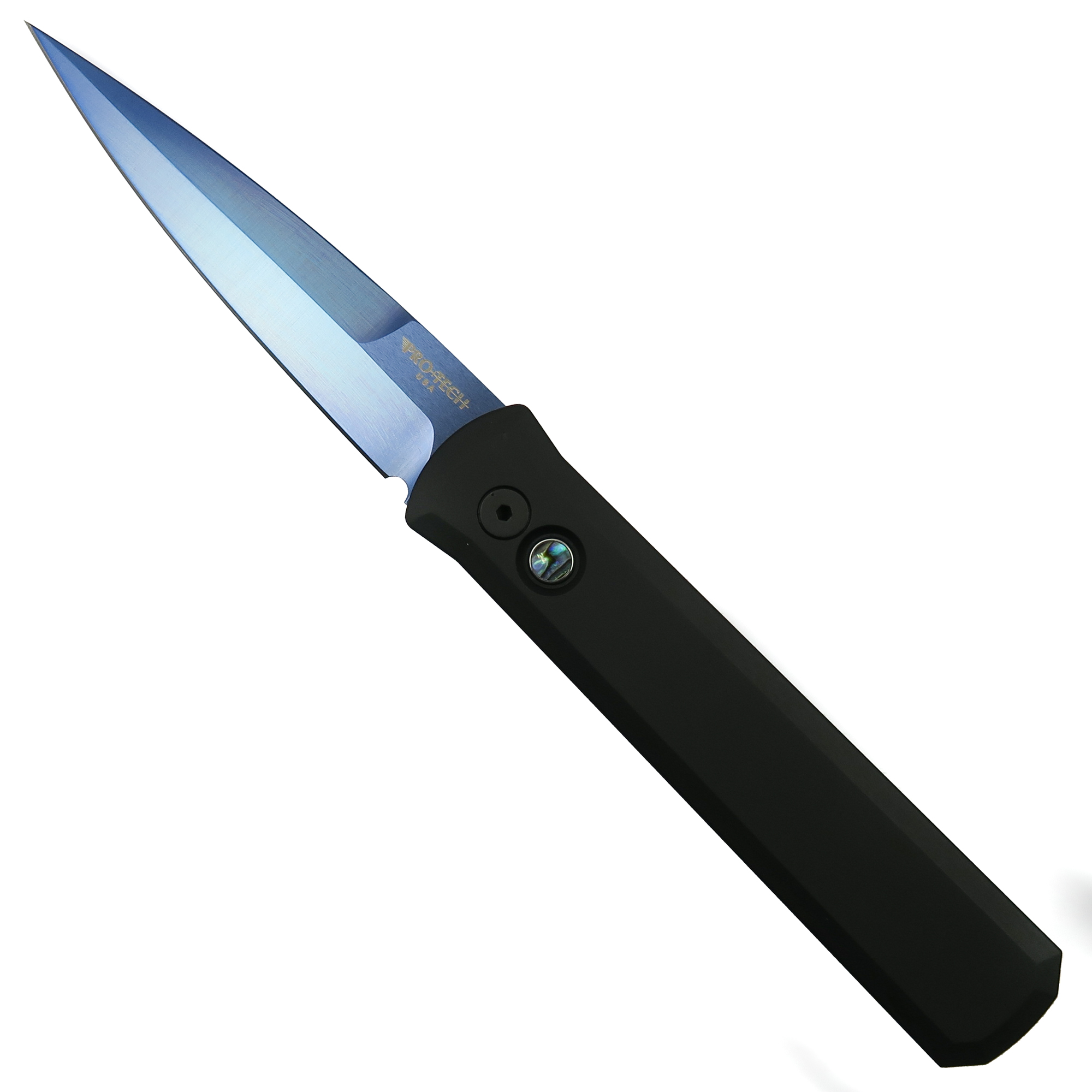 Pro-Tech Godfather Auto Knife, Sapphire Blue Blade | BladeOps