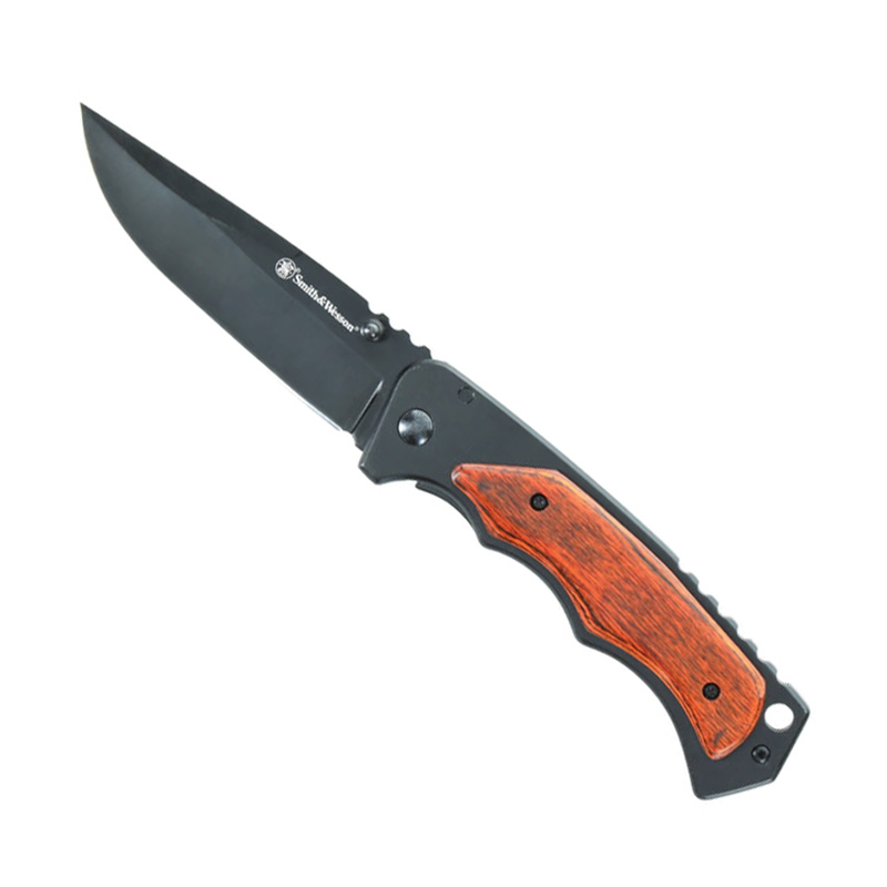 Smith & Wesson Wood Handle Folding Knife | BladeOps