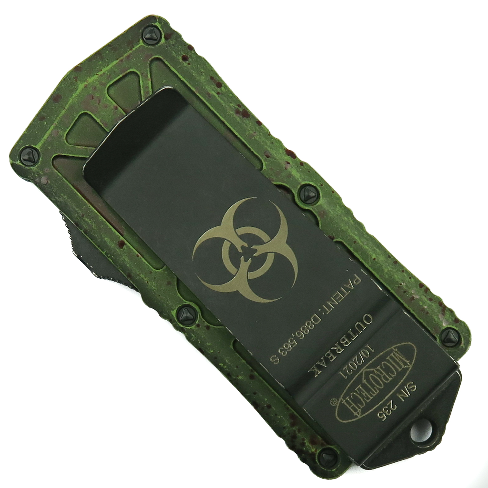 Microtech Outbreak Exocet OTF Auto Knife, Apocalyptic Stonewash Blade ...