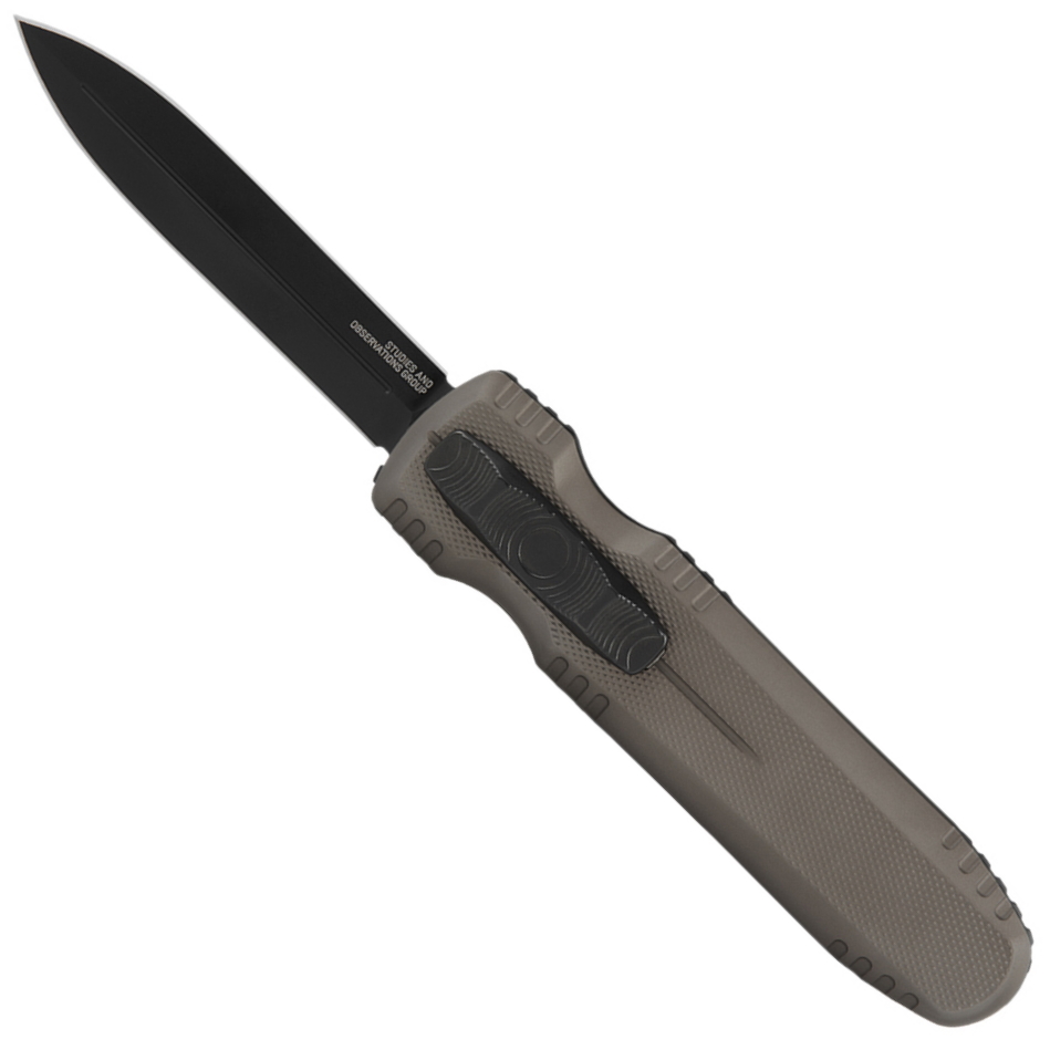 SOG FDE Pentagon OTF Auto Knife, Black Dagger Blade | BladeOps