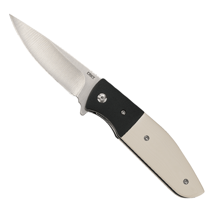 CRKT Curfew White Fiber/Black Aluminum Spring Assisted Knife | BladeOps