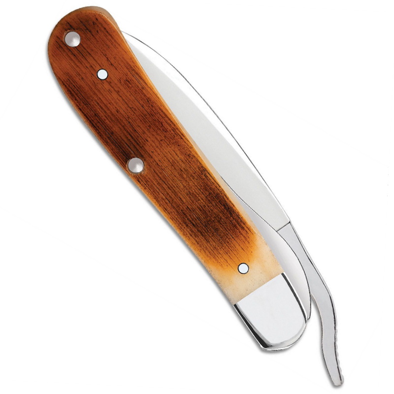 Case Amber Bone Sawcut Jig Barehead Trapper Knife | BladeOps