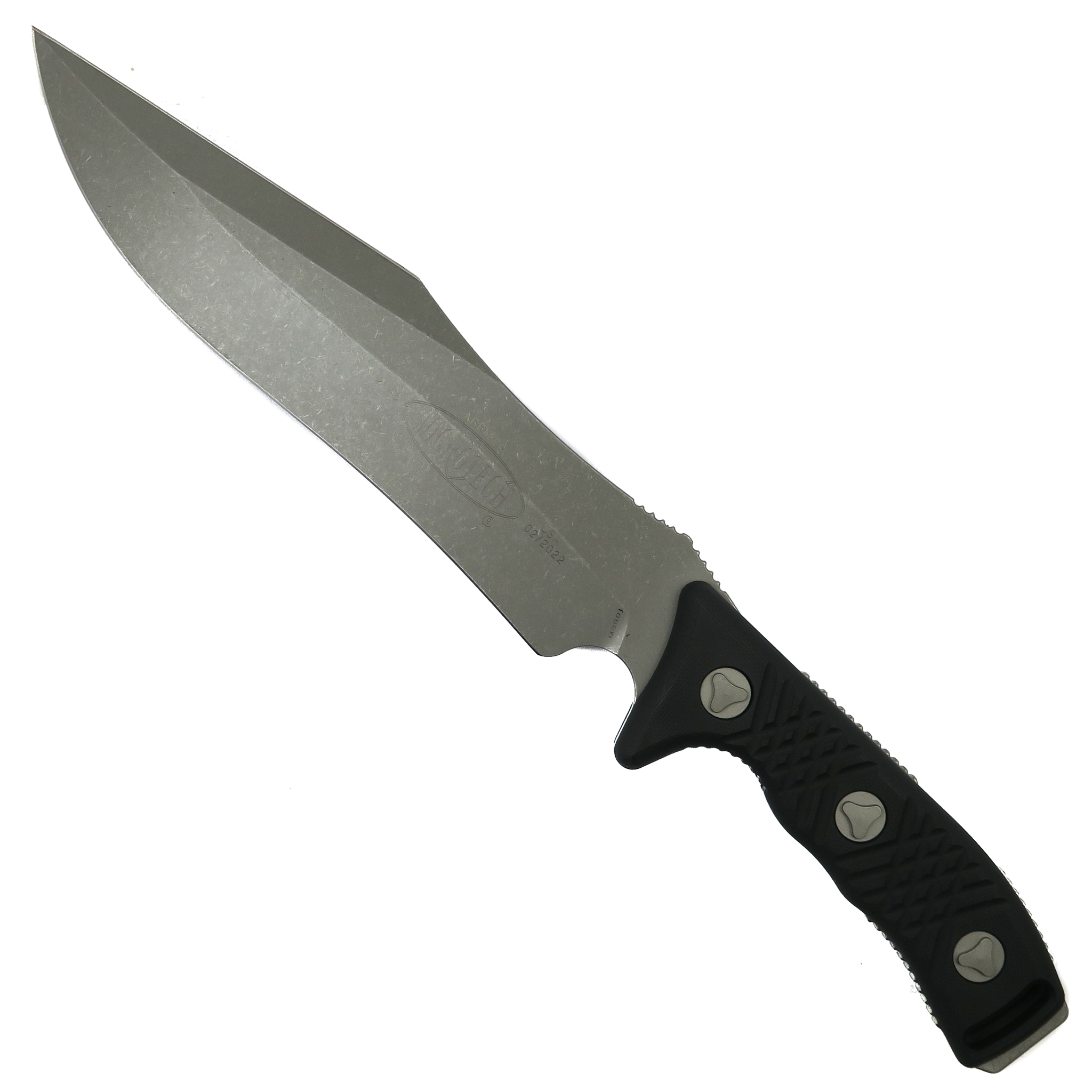 Microtech Arbiter Fixed Blade Knife, Apocalyptic Stonewash Blade | BladeOps