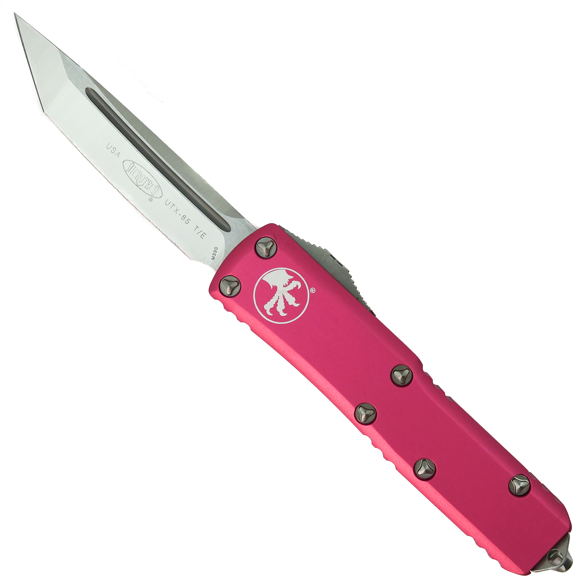Microtech Pink UTX-85 Tanto OTF Auto Knife, Satin Blade | BladeOps