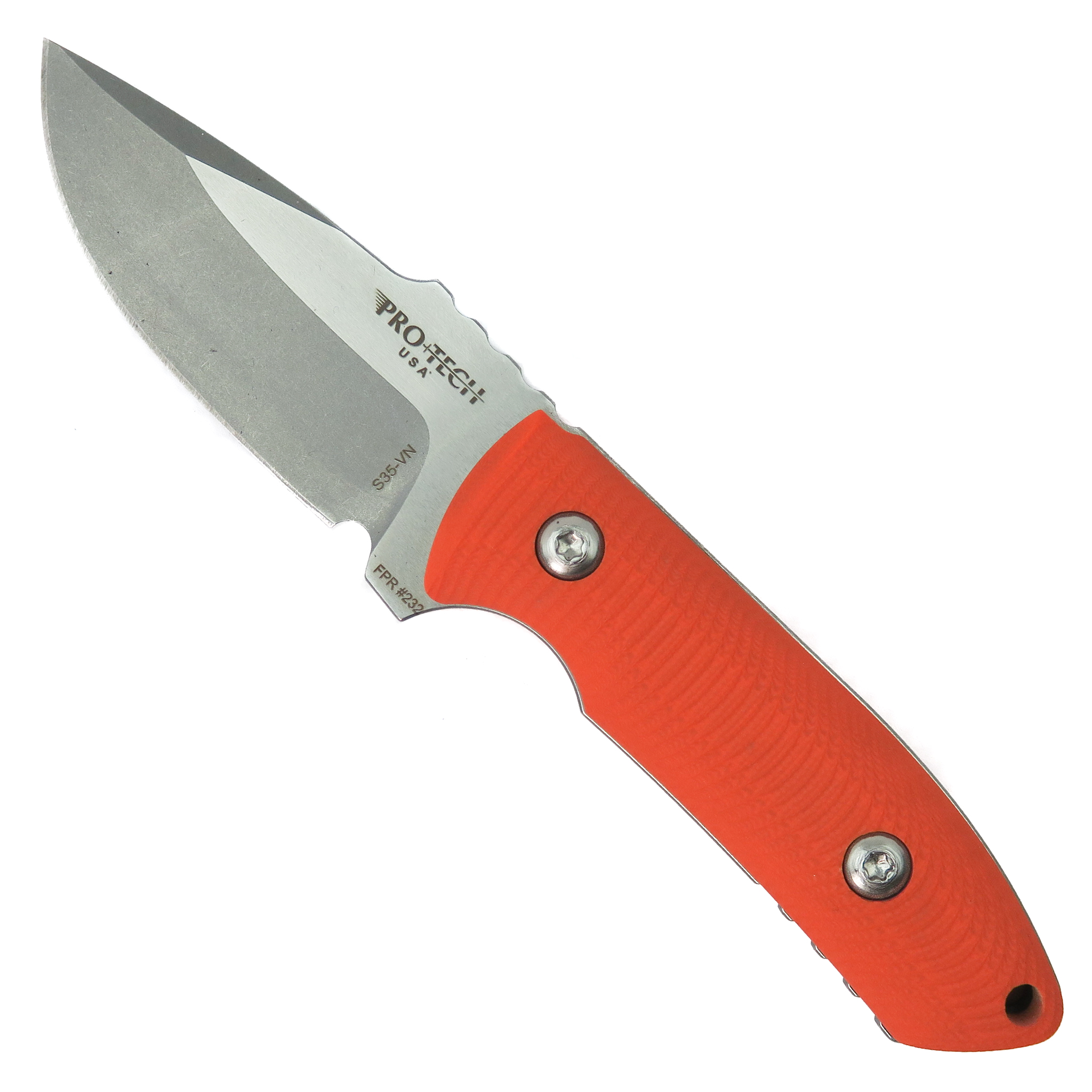 Pro Tech Sbr Orange Fixed Blade Knife Bladeops